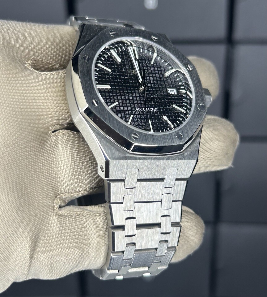 S-Logo AP Homage Mod Black Dial NH35 41mm Automatic Movement Watch 🇺🇸 ...