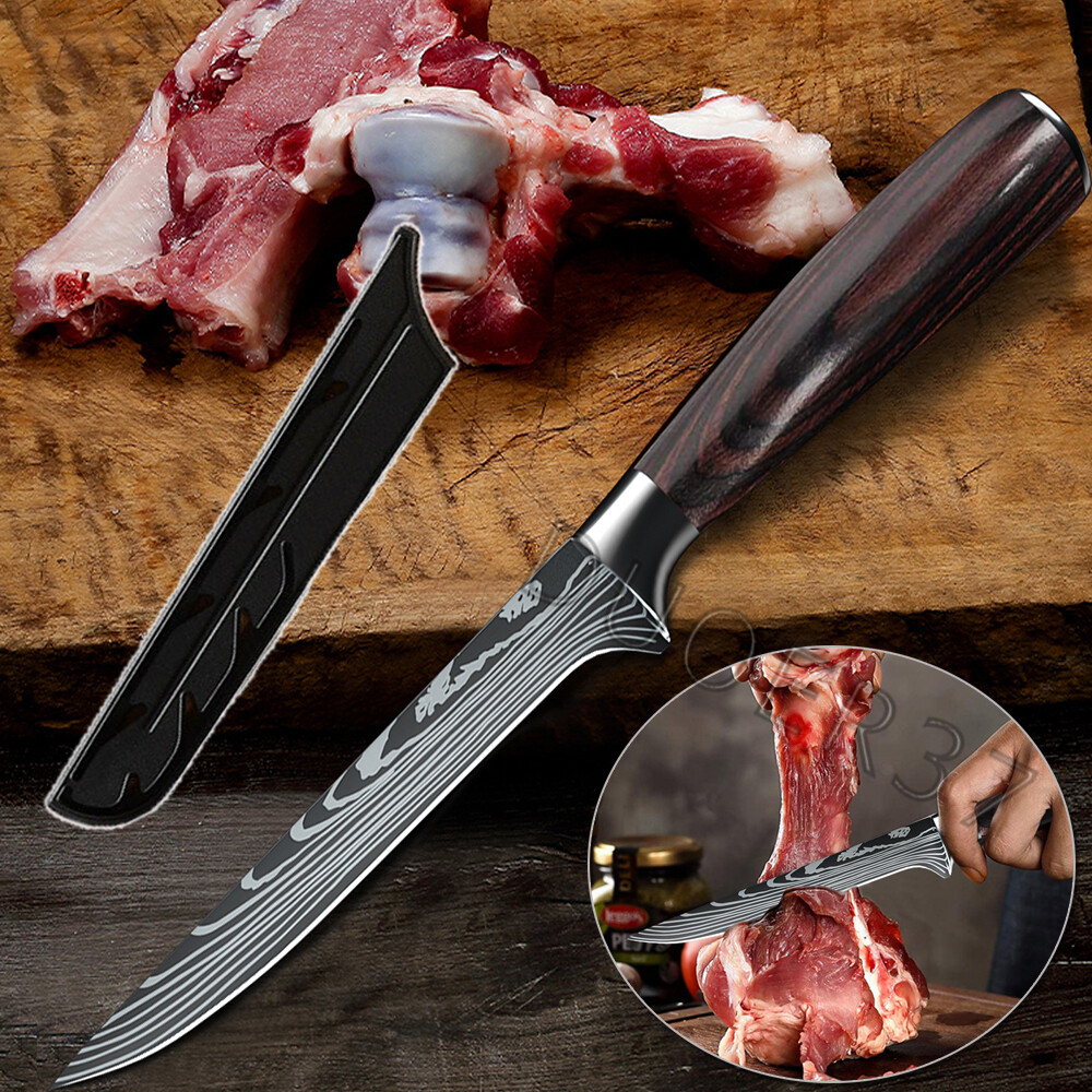 Küchenmesser Profi Kochmesser Set Japanisches Damaskus Muster Edelstahl ...