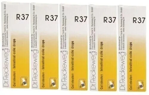 Pack of 5 Dr. Reckeweg R37 Intestinal Colic Drop (22ml) Homeopathic ...