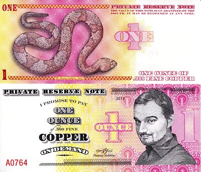 Private Reserve Note - 1 OUNCE COPPER - Tom Stebbins Self-Portrait ...