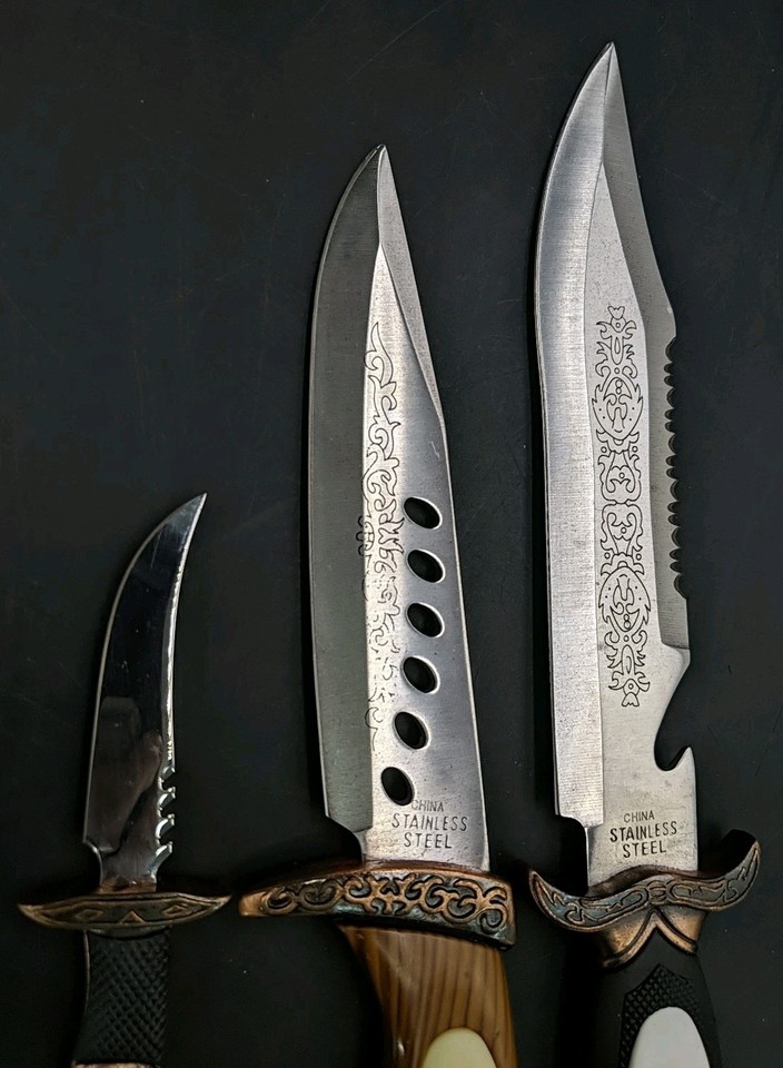 James Dean Knife Box Set 3 & 5 Fixed Blade Stainless Steel & Decorative Handles | eBay