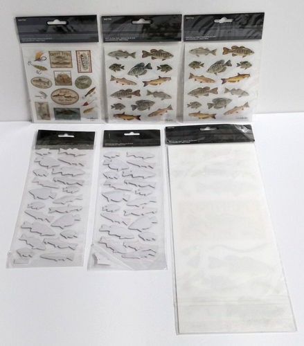 Scrapbooking Sticker Lot of 6 Packages Fishing Lures Bass Fish ...