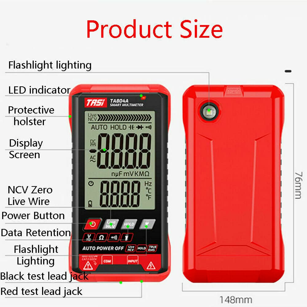 Digital Multimeter Ohmmeter Ammeter Voltmeter Auto Range Test AC/DC ...