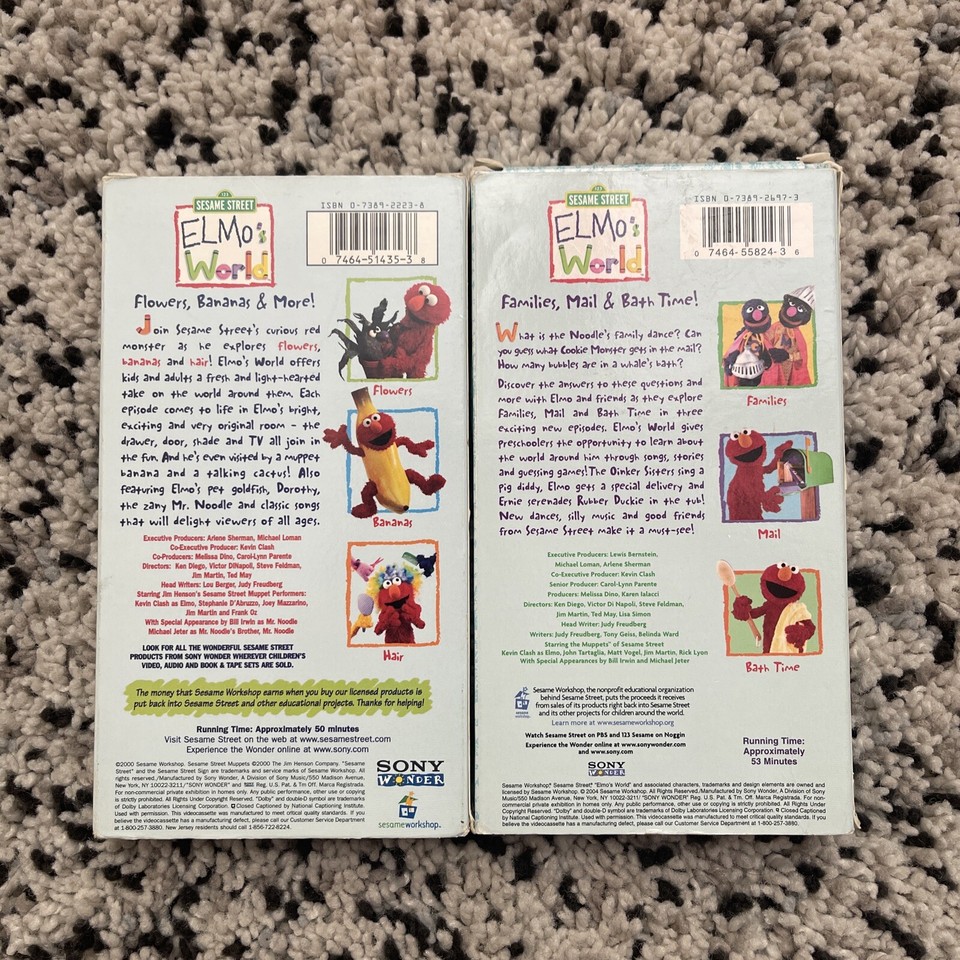 Elmo's World VHS Lot of 2: Flowers, Bananas, And More/ Families, Mail ...