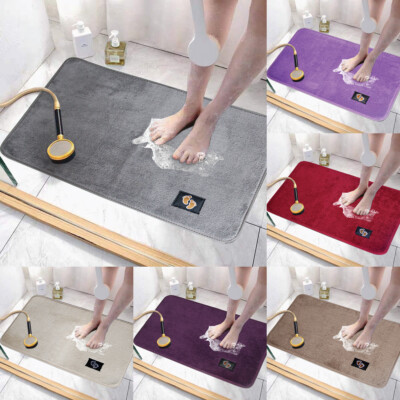 Non Slip Bath Mat Extra Large Bathroom Rug Toilet Pedestal Mat Washable ...