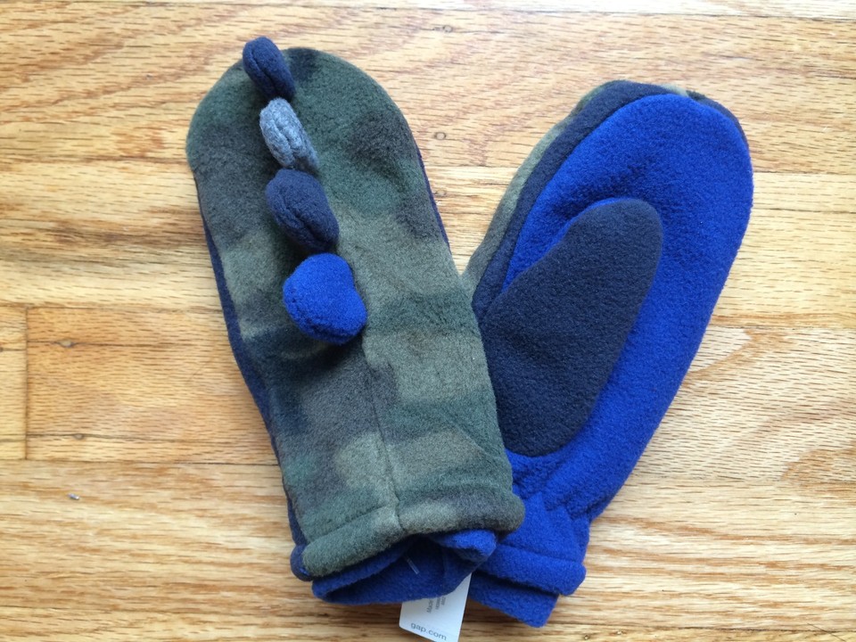 NWT Baby GAP Pro Fleece Dinosaur Trapper Hat & Mittens Olive Camo NEW ...