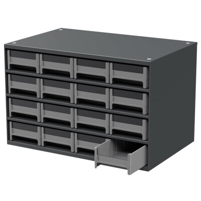 Akro-Mils 19416 Drawer Bin Cabinet With 16 Drawers, Steel, Polystyrene ...