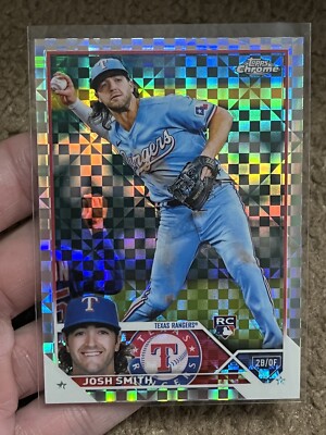 JOSH SMITH 2023 Topps Chrome Baseball X-Fractor rookie card #73 Rangers ...