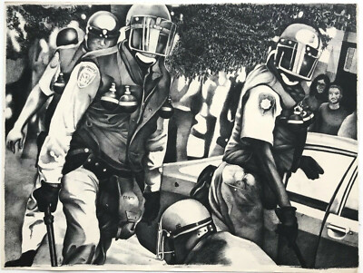 RIOT POLICE FULL TACTICAL GEAR Handmade Lithograph, Law Enforcement ...