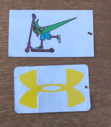 Two Vinyl Stickers Under Armour logo decal & Nike Vynal Sticker Never ...