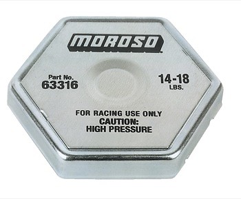 Moroso Radiator Cap 63316; Race Series, Hexagon 14-18 psi Natural Steel ...
