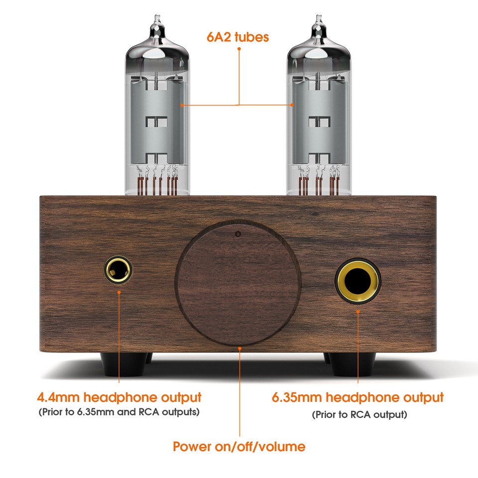 6A2 Tube Headphone Amplifier w/ 4.4/6.35 Jack Mini Audio Preamp Dual ...