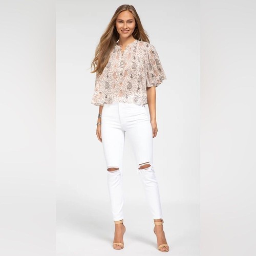 RE/DONE 90s High Rise Ankle Crop White Destroy, Size 28, NWT | eBay