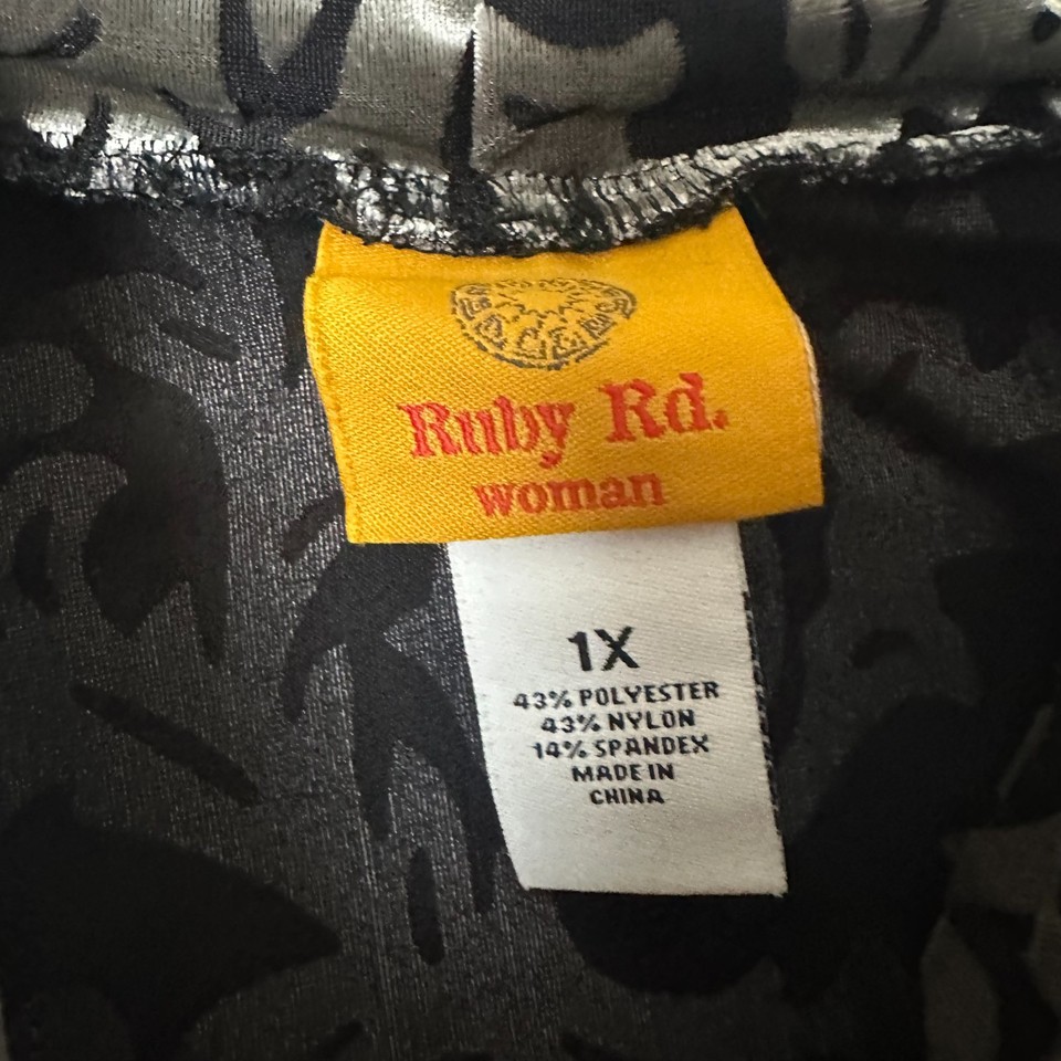 Ruby Red Plus 1X Velvet cowl neck top silver black holiday party ...