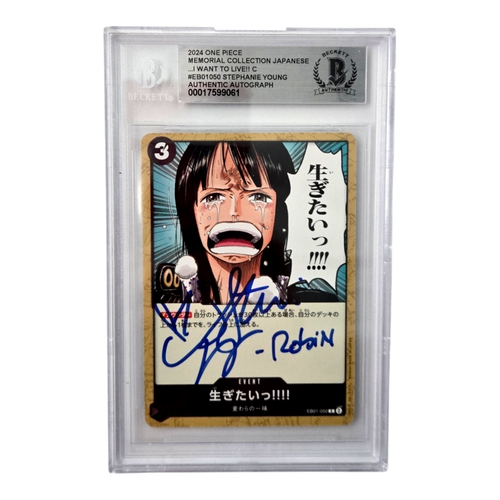 Nico Robin One Piece Signed Card Stephanie Young Slab Autograph Beckett ...