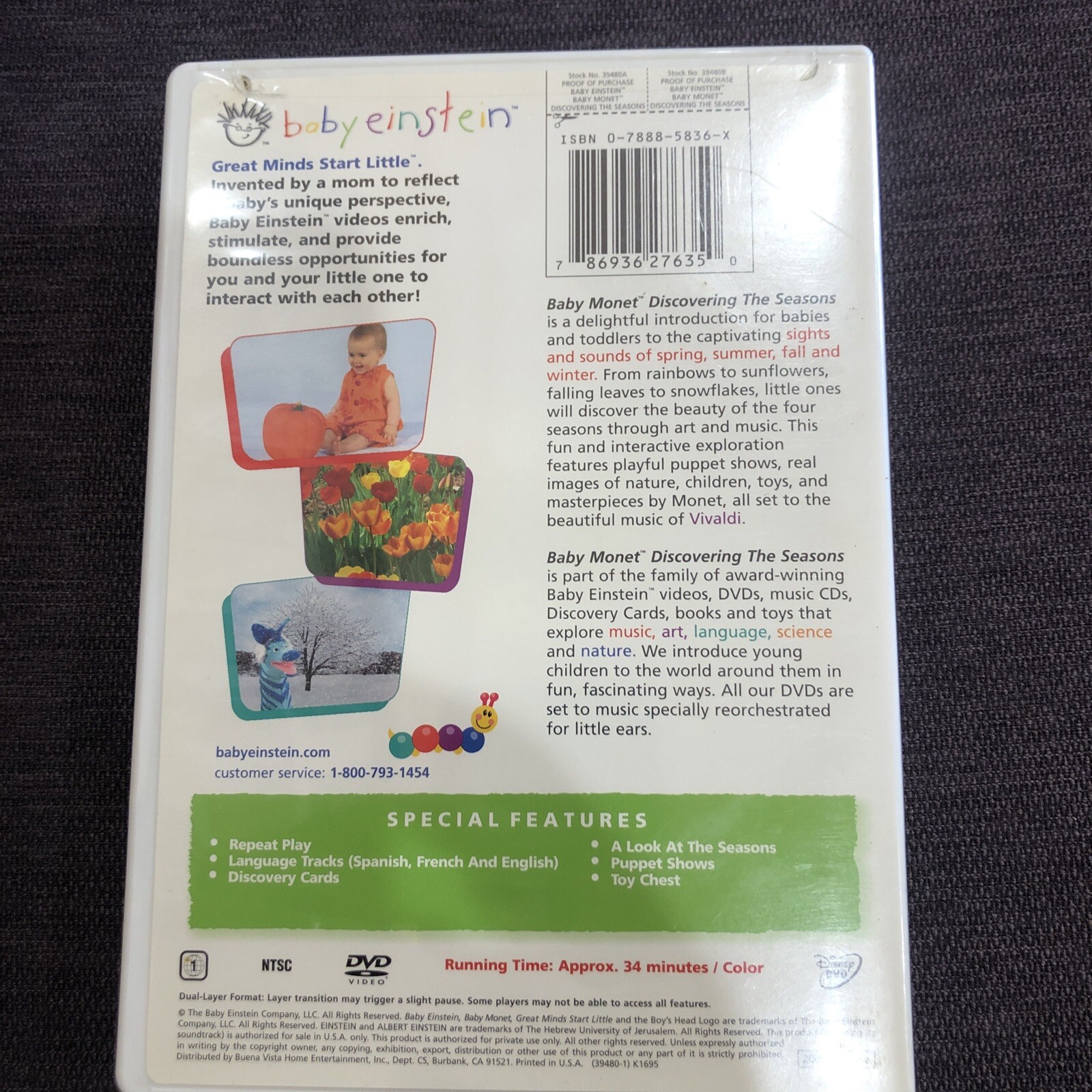Baby Einstein: Baby Monet - Discovering The Seasons (DVD, 2005 ...