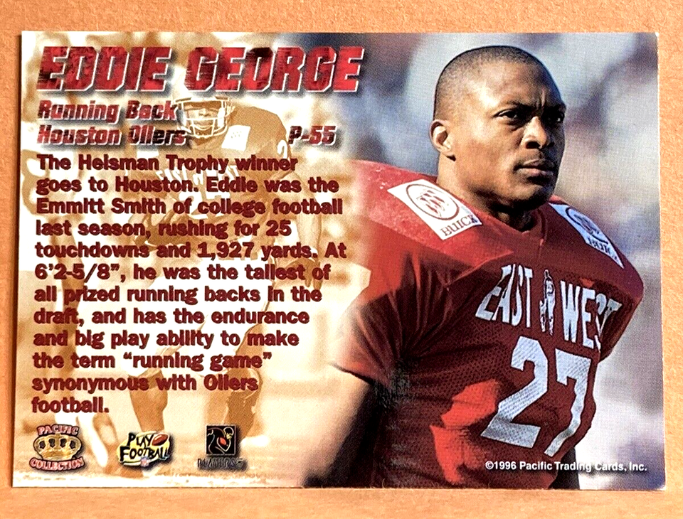 1996 Pacific Dynagon EDDIE GEORGE Rookie RC Card #P-55 Oilers | eBay