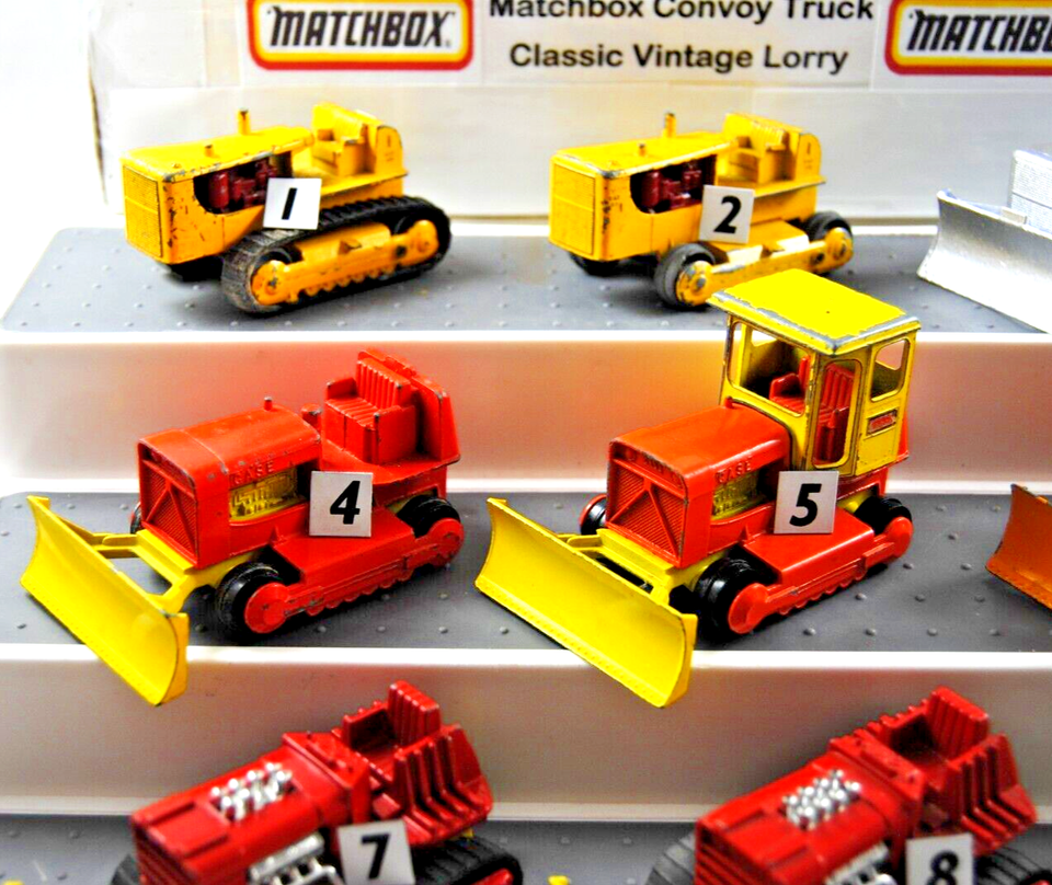 Various MATCHBOX SUPER KING SIZE CATPILLAR CASE BULLDOZER PLANT ...