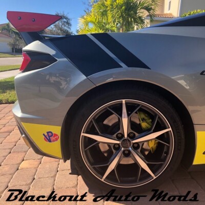 2020-2023 C8 Corvette Stingray Rear Quarter Hash Stripe Gloss Black ...