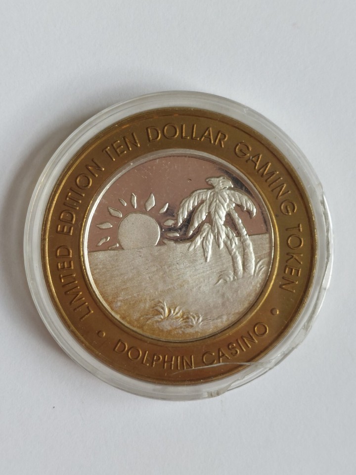 Dolphin Casino Limited Edition Ten Dollar Gaming Token .999 Fine Silver ...
