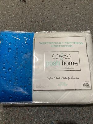 POSH HOME Waterproof Mattress Protector - King Size New with Tags | eBay