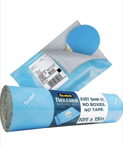 Scotch Flex and Seal Shipping Roll 38cm x 3m, Cut, Fold, Press to ...