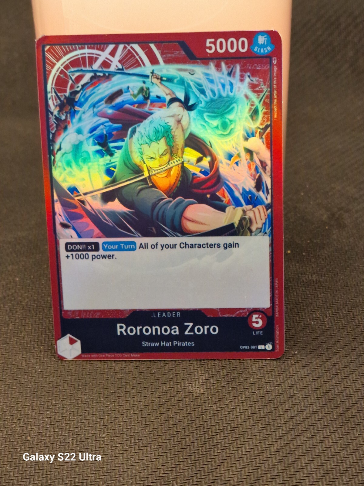 One Piece TCG Roronoa Zoro Custom Holographic Leader | eBay