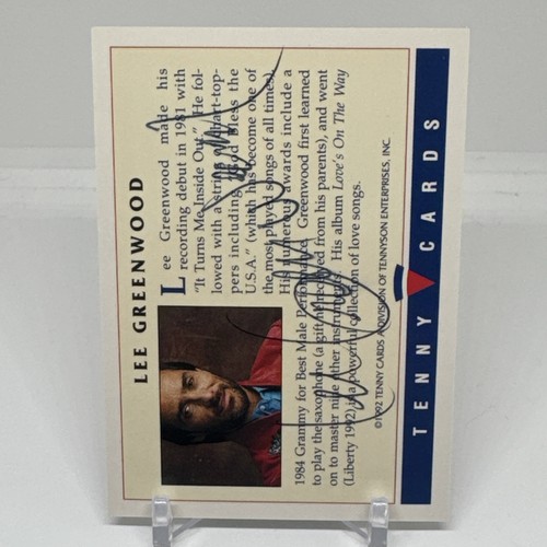Lee Greenwood Autographed Signed 1992 Tenny Cards Donald Trump Victory ...