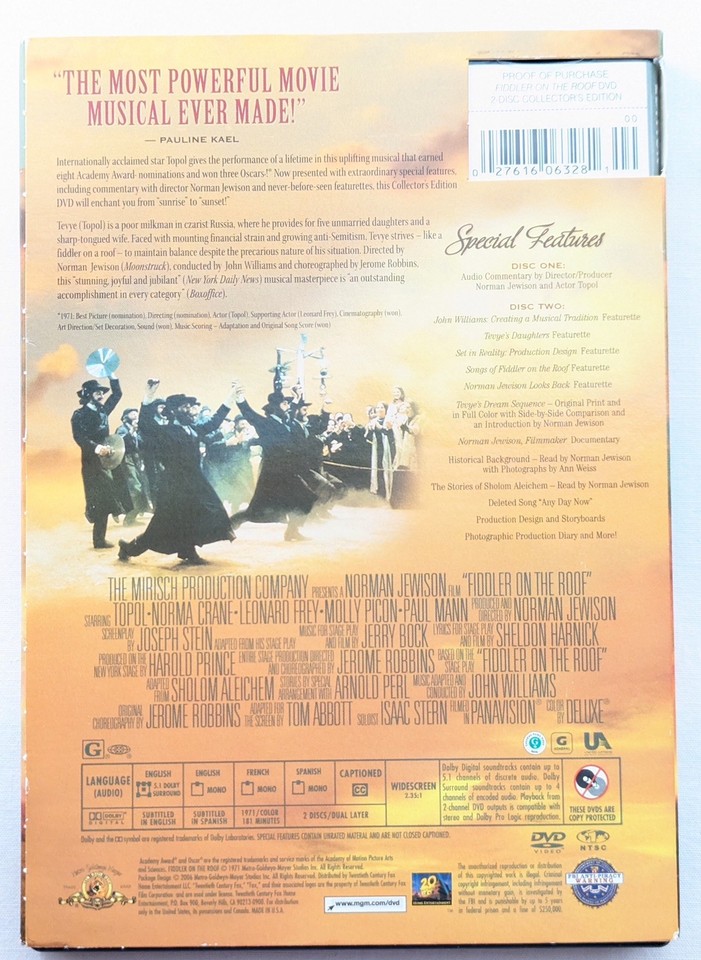 The Tevye Stories 1965 Paperback and Fiddler On The Roof DVD Video | eBay