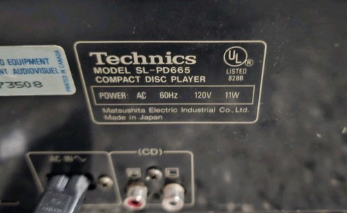 Vintage Technics SL-PD665 MASH 5-Disc CD Changer Player: No Remote ...