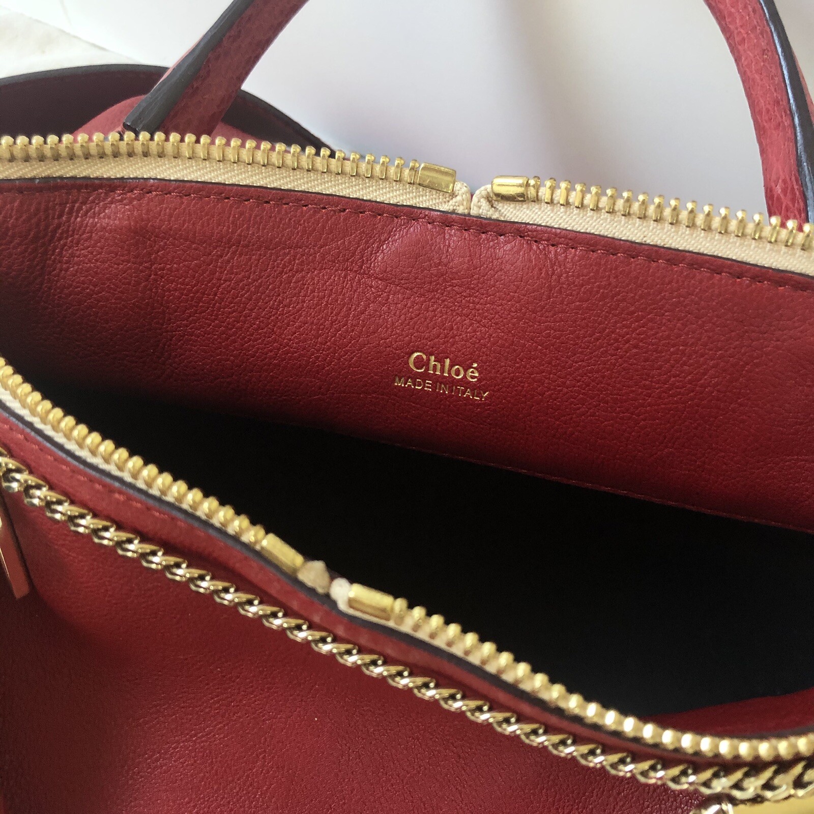 Chloe Red Baylee Medium Tote Satchel & Shoulder Bag Retail $1977 | eBay