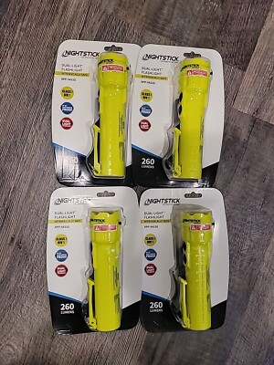 Four Nightstick Safety Rated LED Dual-Light Flashlight, Neon Green, XPP ...