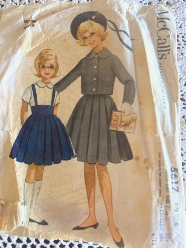 1960 Mccalls 5617 Sewing Pattern Girls Size 8 Suit And Blouse Vintage