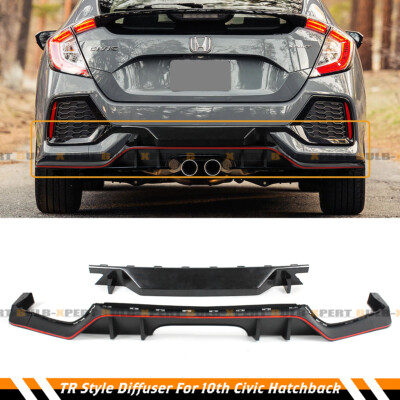 FOR 17-2021 HONDA CIVIC FK7 5D HATCHBACK SPORT TYPE-R STYLE REAR BUMPER ...