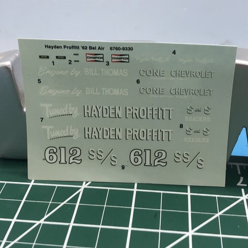 Hayden Proffitt 62 Chevy Super Stock Drag Race DECAL SHEET 1:25 LBR ...