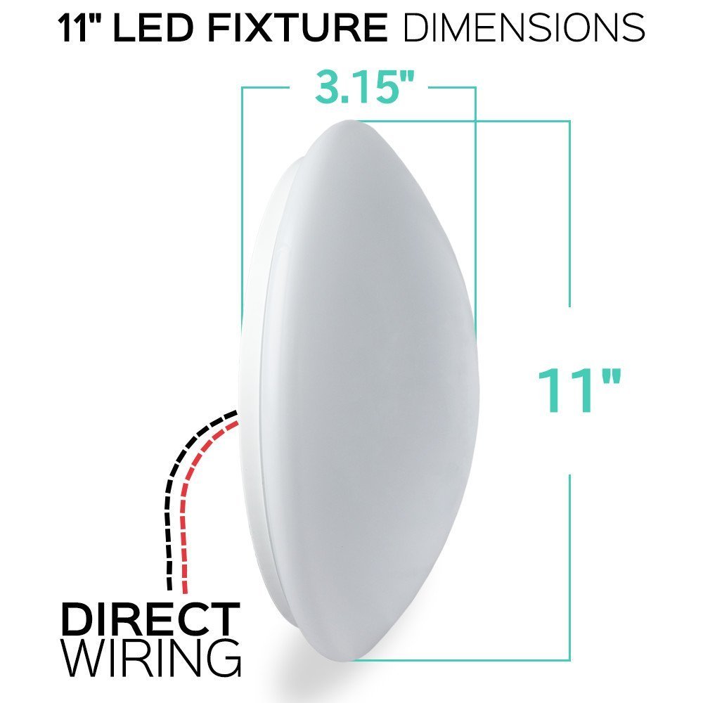 Luxrite 11 Inch LED Round Ceiling Light Fixture 15w 4000k Cool White ...