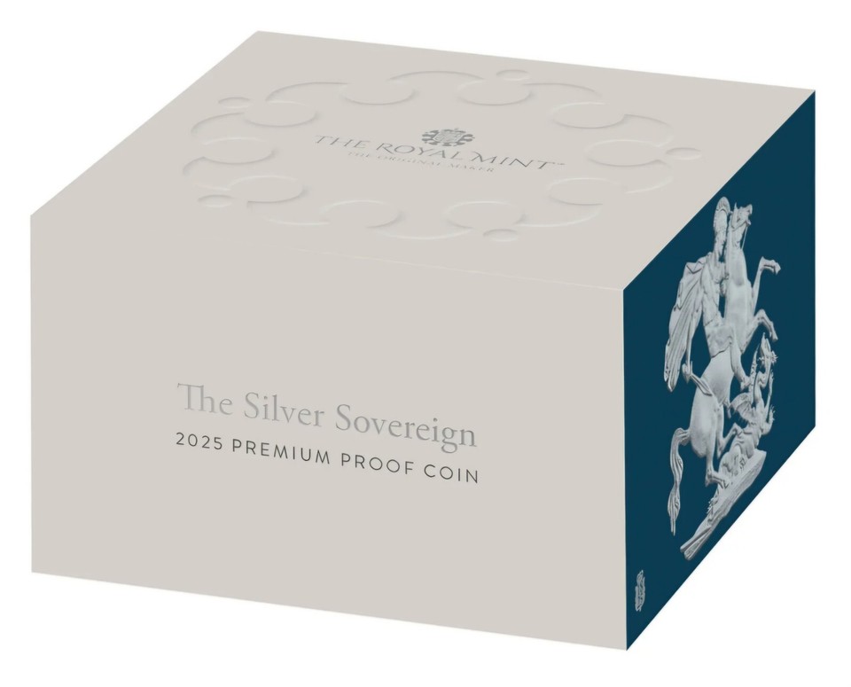 2025 UK SILVER PROOF SOVEREIGN W/SHIELD PRIVY First Silver Sovereign ...