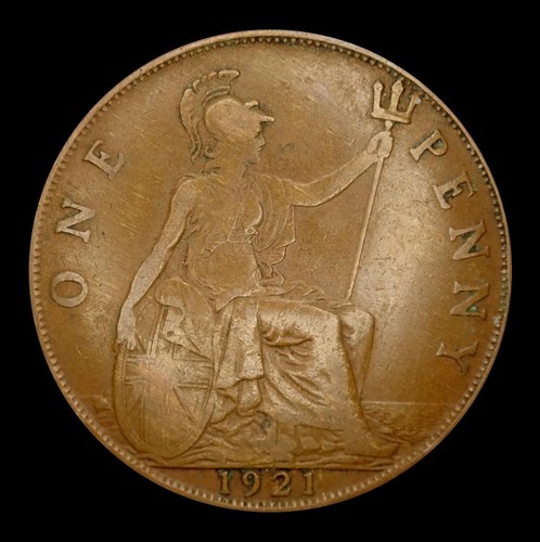 Great Britain 1 Penny 1921 KGV Coin - CIRC WORN - Still a Nice Coin ...