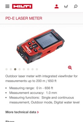 Hilti PD-E Laser Meter | eBay