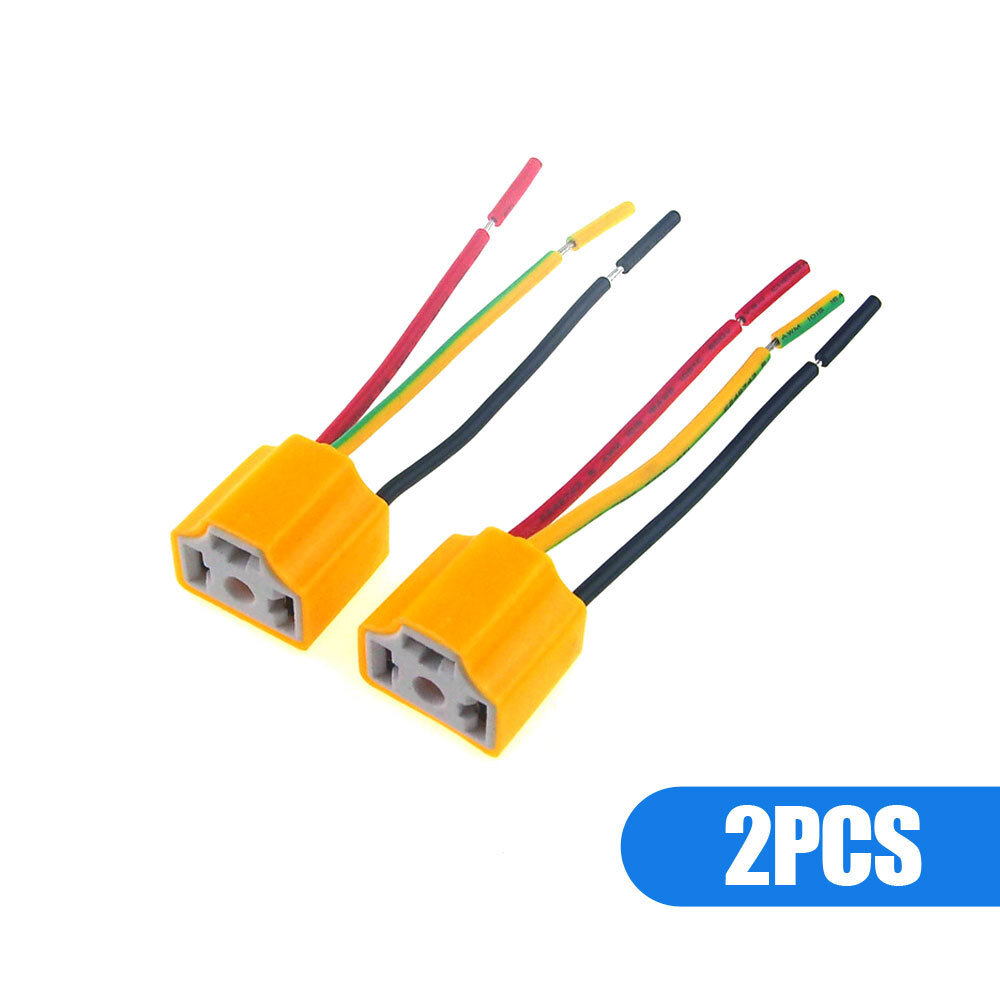 2pcs H4/HB2/9003 Car LED Headlight Connector Socket Adapter Ceramic ...