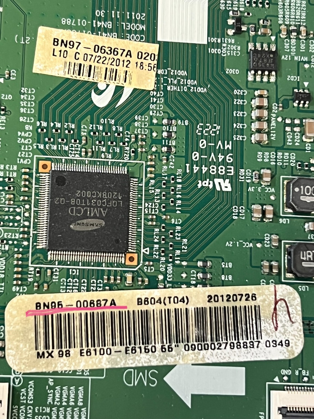Samsung BN95-00687A (BN97-06367A, BN41-01788A) T-Con Board UN55ES6100F ...