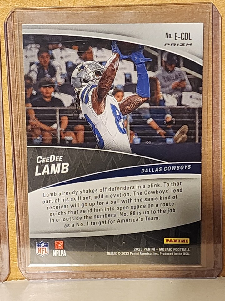 CeeDee Lamb 2023 Mosaic Green Mosaic Prizm Elevate Card Dallas Cowboys ...