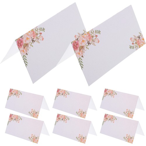 50 Pcs Foldable Paper Place Cards Wedding Table Name Cards Floral ...