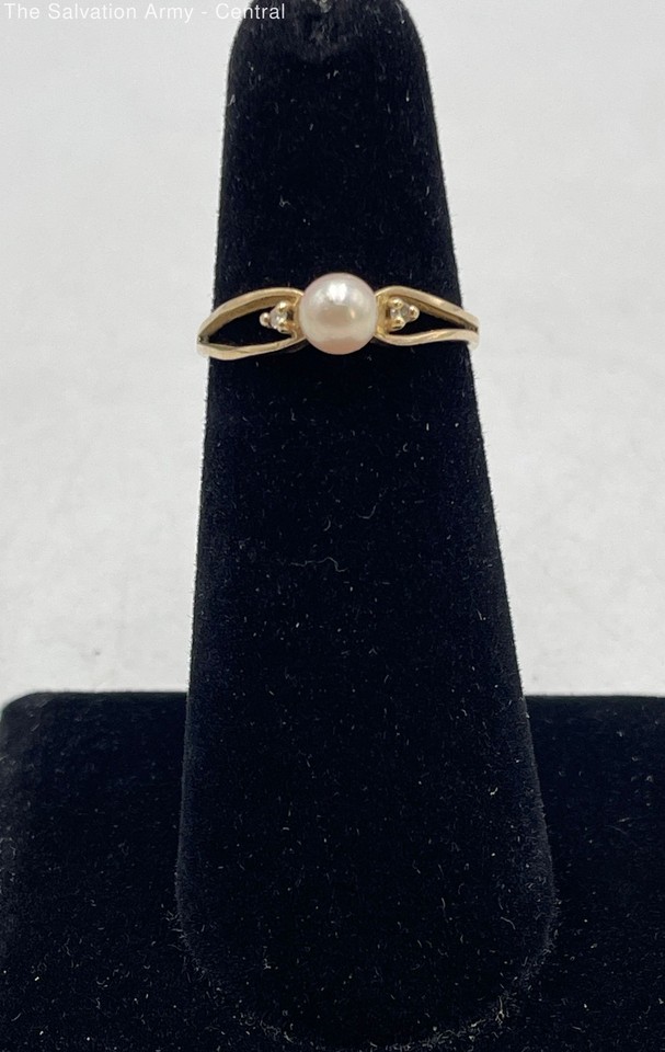 PSCO 10k Yellow Gold Fine Jewelry Diamond Round Solitaire Ring Size 5.5 ...