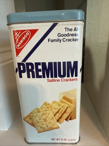 Vintage Nabisco Premium Saltine Crackers 15 oz Metal Tin Container 1978 ...