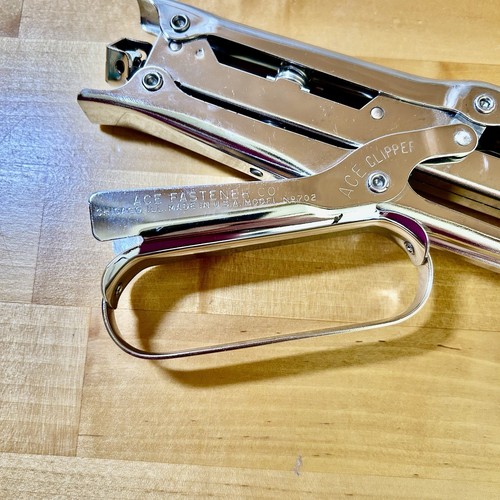 Vintage ACE Clipper Stapler No. 702 Made In USA Chrome Plated | eBay