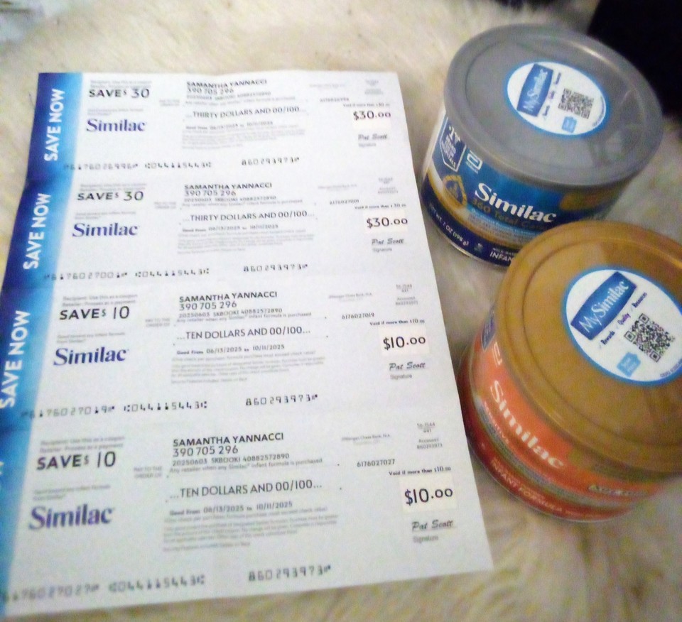 2 Cans SIMILAC 360 Total Care 7oz Infant Foods PLUS $80 in GIFT CHECKS ...
