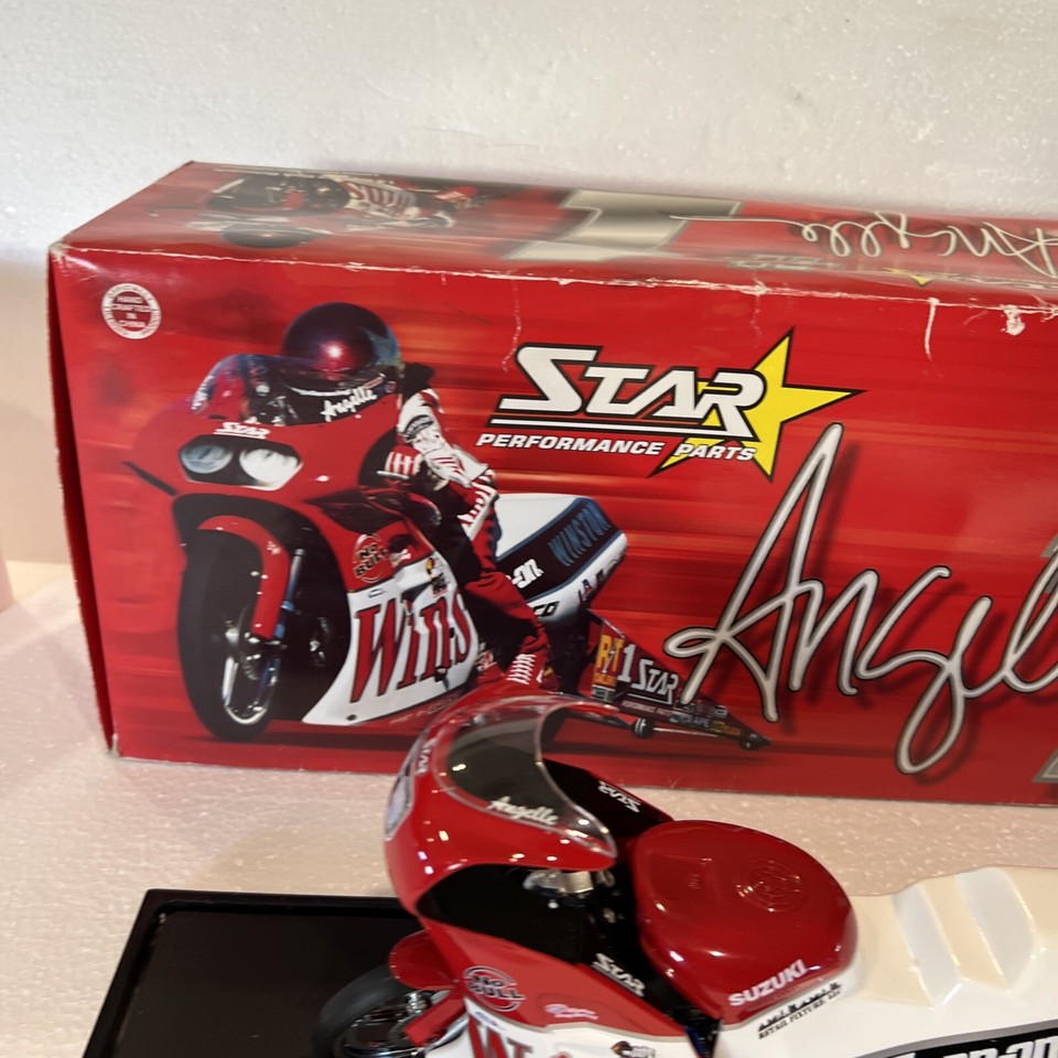 NHRA 1/9 ANGELLE SEELING 2001 WINSTON PRO STOCK BIKE WITH CASE 1/6,196 ...