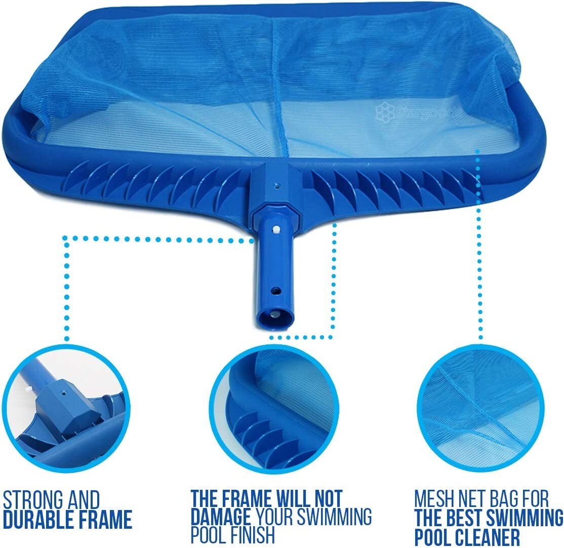 Heavy Deep Leaf Net Swimming Pool Rake Spas Skimmer Koi Pond Pools Fish ...