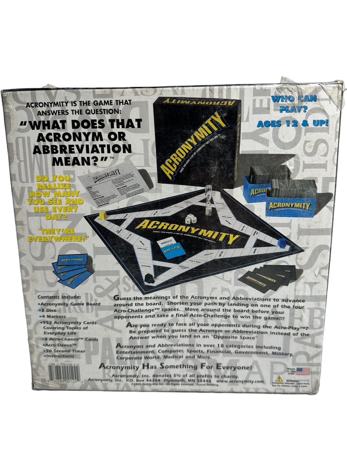 Acronymity Board GAME of Acronyms & Abbreviations Family Time English ...